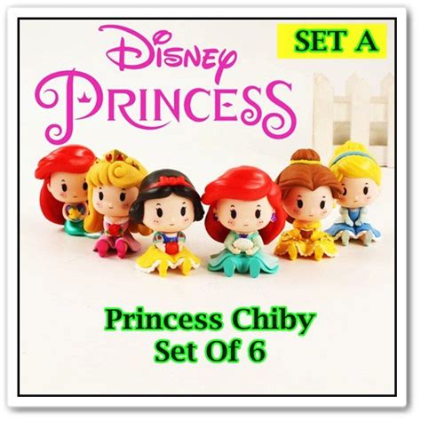 Princess Chibi Figure Set 6pcs Cake Topper Cake Topper Shopee Malaysia