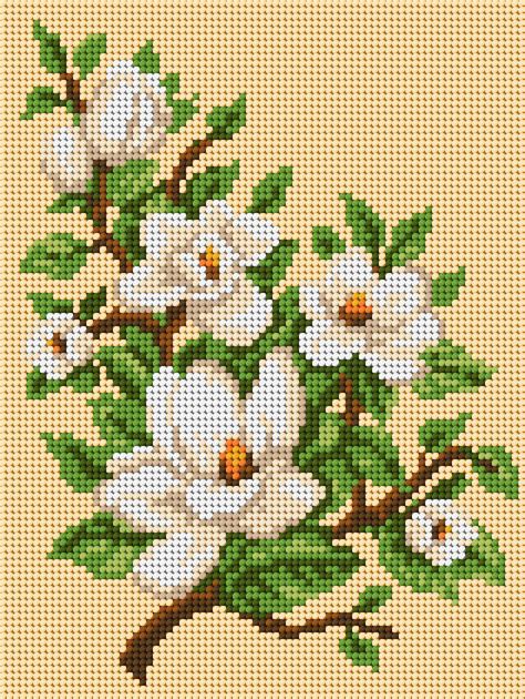 Магнолии щампа 182416 Cuadros Punto De Cruz Arte De Punto De Cruz Punto De Cruz Rosas