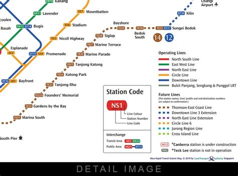 Singapore Mass Rapid Transit System Map 16x12 Heavyweight Art Etsy