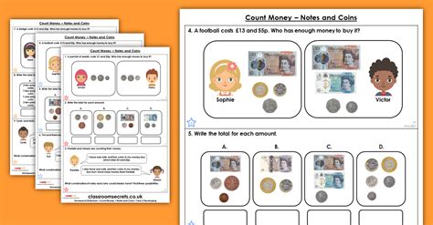 Count Money Notes And Coins Homework Extension Year 2 Money Classroom Secrets Classroom