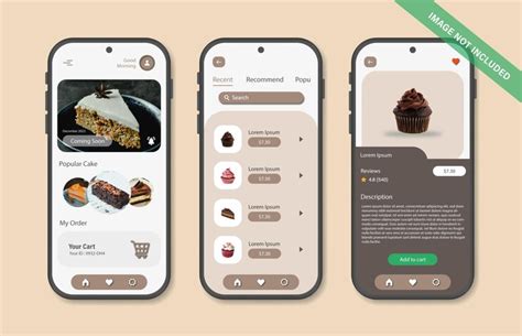Premium Vector Cake Shop Application Screen Interface Design