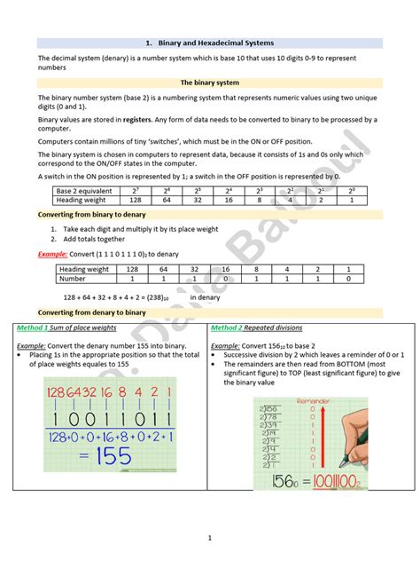 1 Binary And Hexadecimal Systems J24 Pdf Data Compression Byte