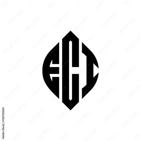 Eci Circle Letter Logo Design With Circle And Ellipse Shape Eci Ellipse Letters With