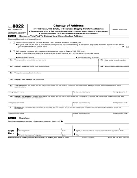 Irs Form 8822 Printable Printable Forms Free Online