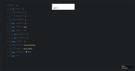 React Json Editor Viewer Examples Codesandbox