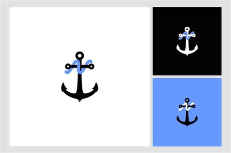 앵커와 항해 문자 N 프리미엄 벡터