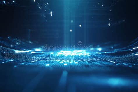 A Futuristic Blue Tech Themed Background With Shining Binary Code Over A Gradient Dark Backdrop