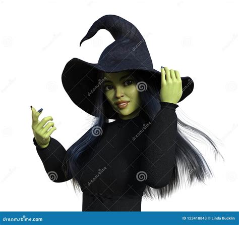 Cute Young Witch On White Stock Illustration Illustration Of Greeting 123418843