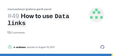 How To Use `data Links` · Issue 49 · Marcusolsson Grafana Gantt Panel · Github