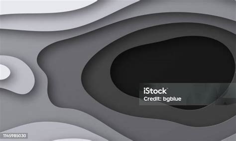 종이 잘라 배경입니다 흑백 추상적 인 물결 모양유행 3d 디자인 3차원 형태에 대한 스톡 벡터 아트 및 기타 이미지 3차원 형태 검은색 곡선 Istock