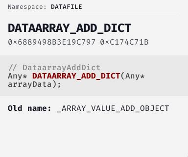 DataarrayAddDict FiveM Natives Cfx Re Docs