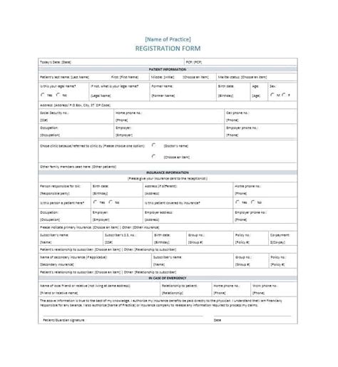 Printable New Surgical Oncology Patient Registration Form Printable