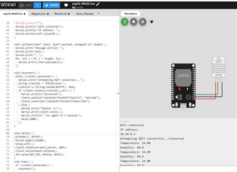 Alex9ufo 聰明人求知心切 Wokwi Esp32 Simulator Esp32 Dht22mqtt Node Red