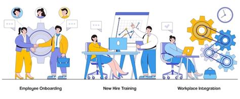 Premium Vector Employee Onboarding New Hire Training Workplace Integration Concept With