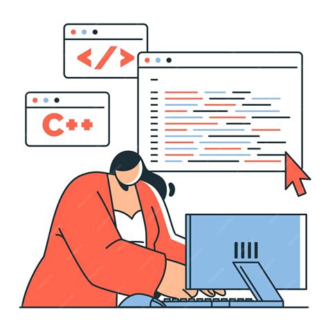 Иллюстрация концепции программирования Бесплатно векторы