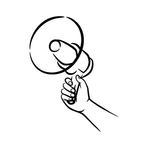 Hand Holding Megaphone Illustration Vector Hand Drawn 24648417 Vector