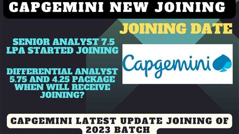 capgemini senior analyst profile joining date capgemini 4 25 or 5 75
