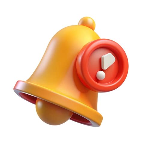 Premium Photo 3d Bell With Red Danger Alert Notification New Important Message Urgent Online