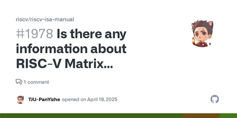 Is There Any Information About RISC V Matrix Extension Can Be Found Issue Riscv