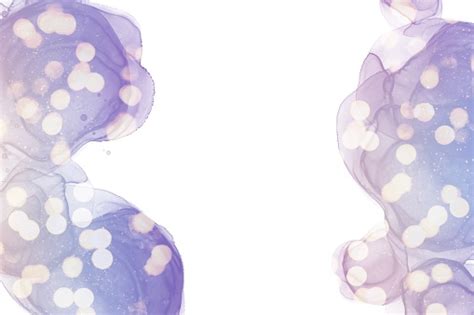 봄과 여름을 위한 수채화 질감의 추상적인 배경 프레임 보라색 알코올 잉크 아트와 왼쪽과 오른쪽의 흐림 효과 수채화에 대한 스톡