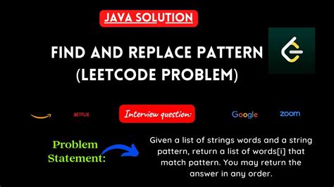 Find And Replace Pattern In Java Leetcode 890 Youtube