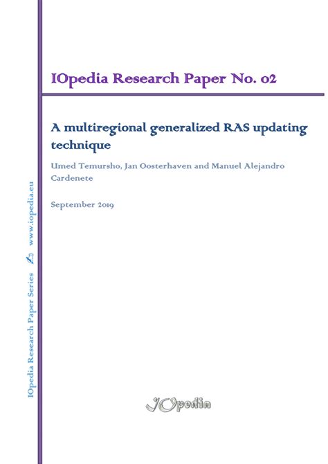 Pdf A Multi Regional Generalized Ras Updating Technique