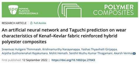 Pdf An Artificial Neural Network And Taguchi Prediction On Wear Characteristics Of Kenaf