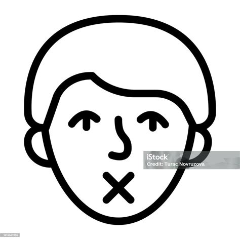 Head Of Deaf And Dumb Guy Line Icon Disability Concept Deaf And Dumb