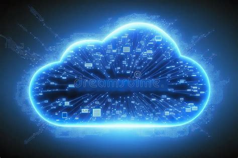 Digital Cloud Computing Technology Concept Generative Ai Stock Image
