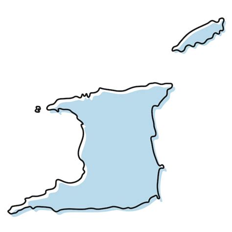 Premium Vector Stylized Simple Outline Map Of Trinidad And Tobago