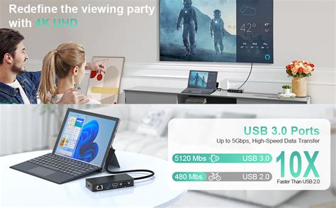 Surface Pro Docking Station With W Power Surface Dock Triple Display K Hdmi Vga Microsoft