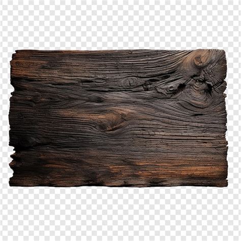 투명 한 배경 에 고립 된 불타진 나무 판자 무료 Psd 파일