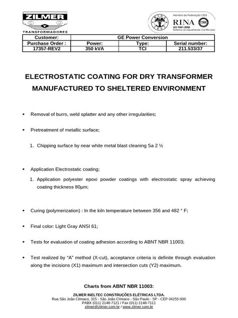 Electrostatic Coating For Dry Transformer Manufactured To Sheltered