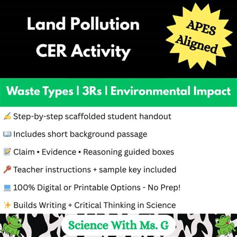 Land Pollution Cer Assignment Environmental Science Apes Aligned