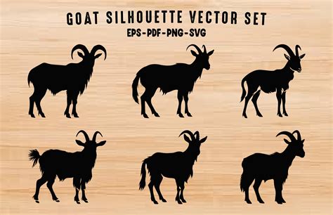Goat Silhouette Vector Black Clipart Set Graphic By Gfx Expert Team