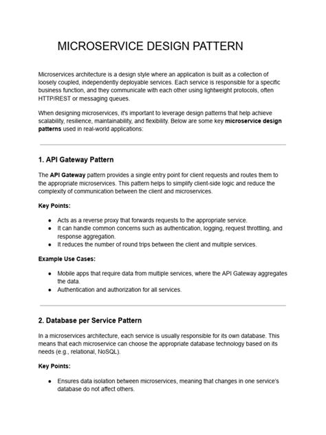Microservice Design Pattern Pdf Databases No Sql