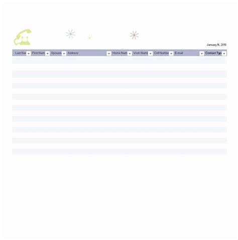 Excel Address Book Template