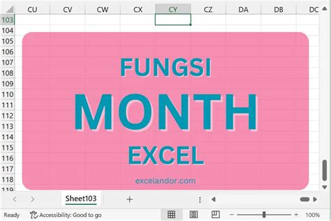 Fungsi Month Pada Excel