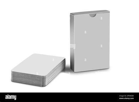 Stack Of Playing Cards With Box Isolated On White Stock Photo Alamy