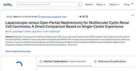Citation Report Laparoscopic Versus Open Partial Nephrectomy For
