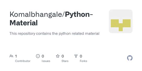 Github Komalbhangalepython Material This Repository Contains The