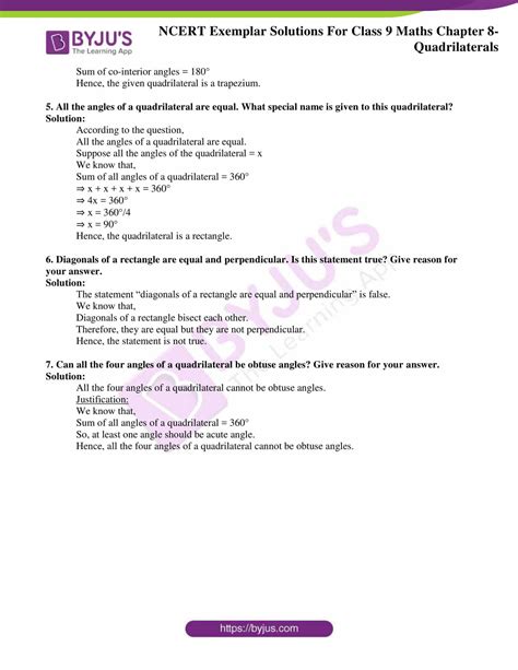 Ncert Exemplar Class 9 Mathematics Chapter 8 Quadrilaterals