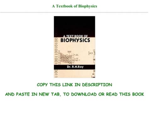 E Book F R E E A Textbook Of Biophysics Pre Order