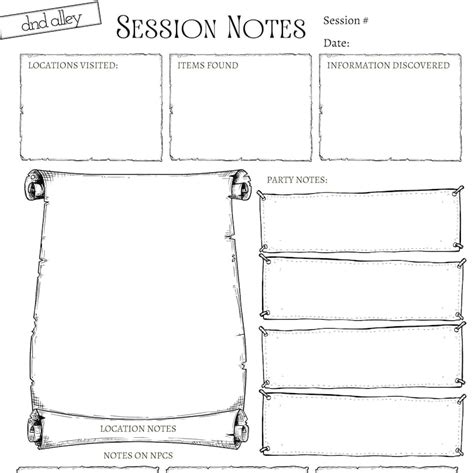 Dnd Session Notes Template