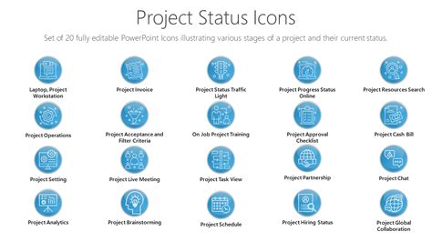 Project Status Icons Ppt Infographics