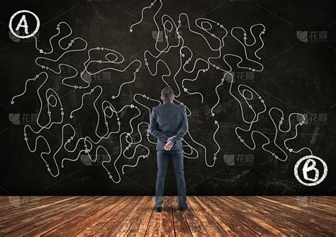 商人观察点到点b的复杂路径。