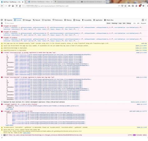 Getting White Screen After Updating Gutenberg · Issue 25033