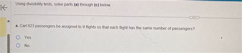 Solved Using Divisibility Tests Solve Parts A ﻿through