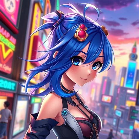 Explore A Vibrant World Blue Haired Anime Girl