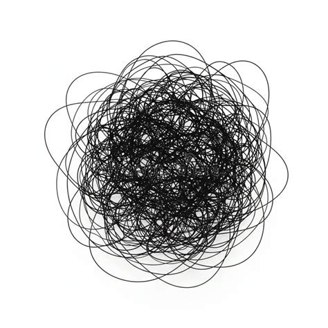 Intricate Black Lines Form An Abstract Tangled Pattern On A White Background The Lines Stock